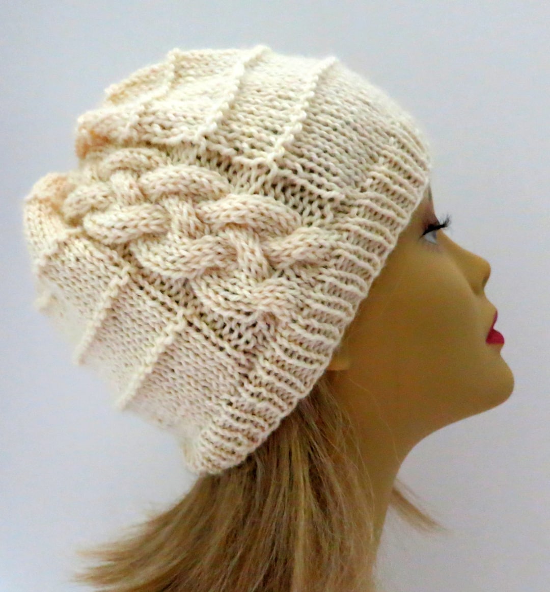 Easy Cable Hat PDF 179 Hat Knitting Pattern, Beanie, Souch, Toque - Etsy