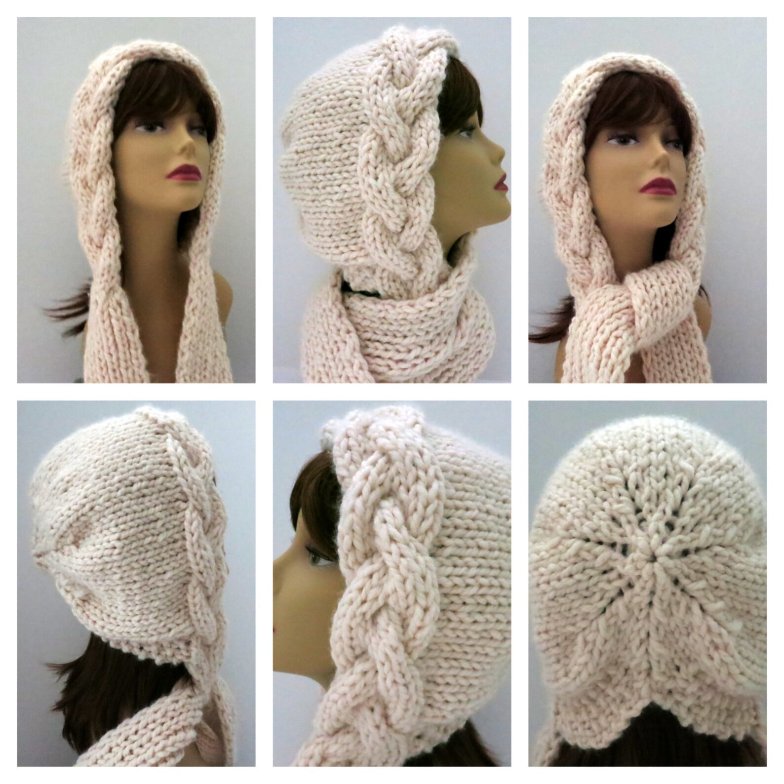 Knitting Pattern Hat Braid Bonnet - Etsy