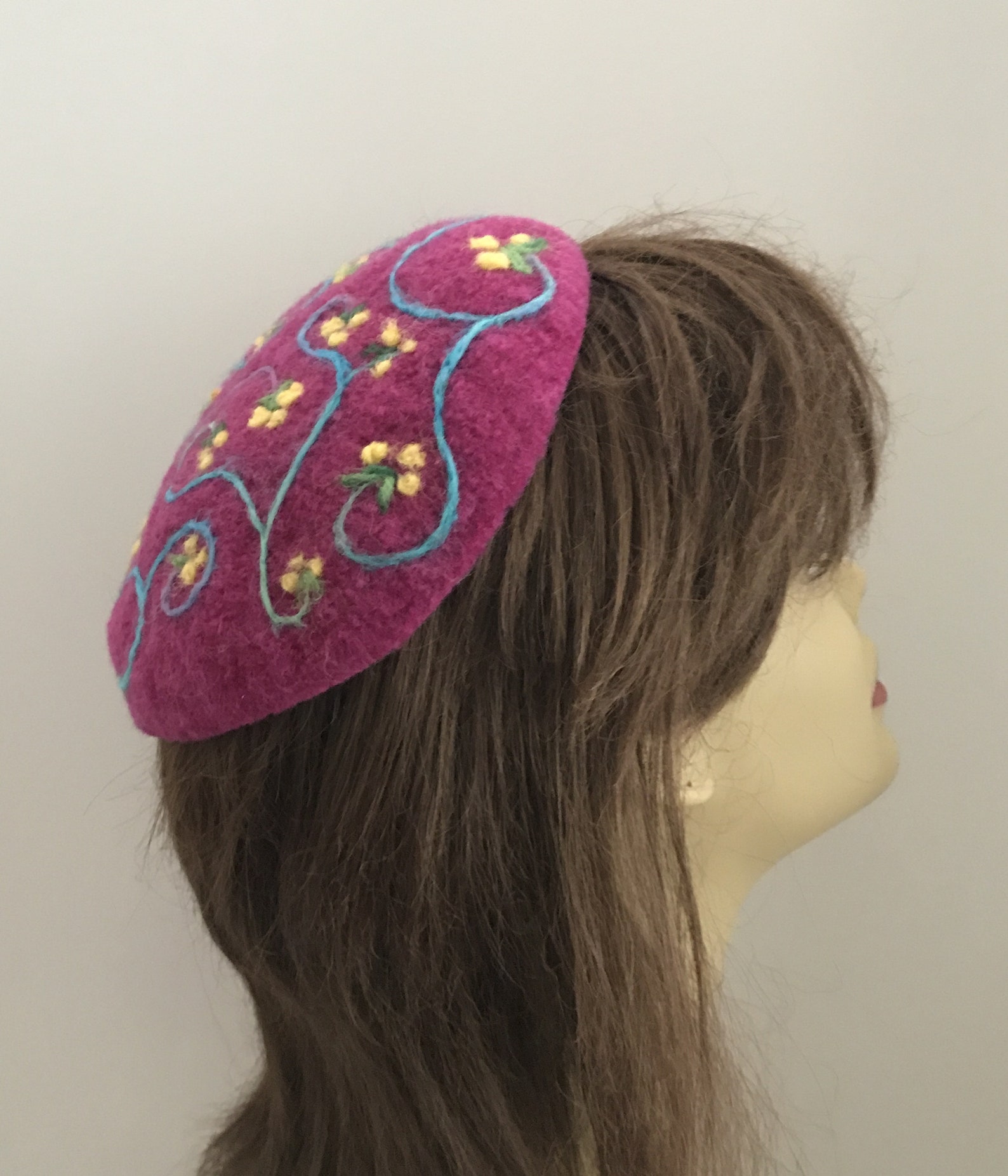 Knit and Felt Kippah Pattern, Fascinator Pattern, Knit and Felt Hat ...