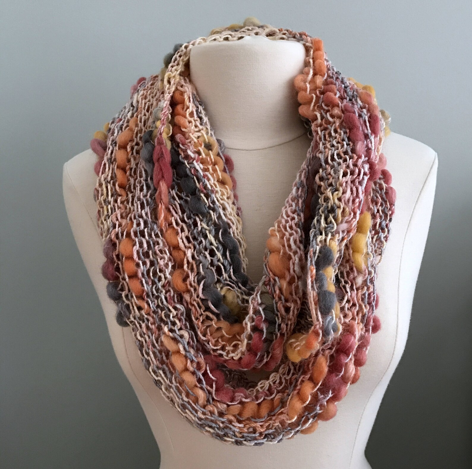 Cowl Knitting Pattern, Thick and Thin Yarn, Beginner Knitting Pattern ...