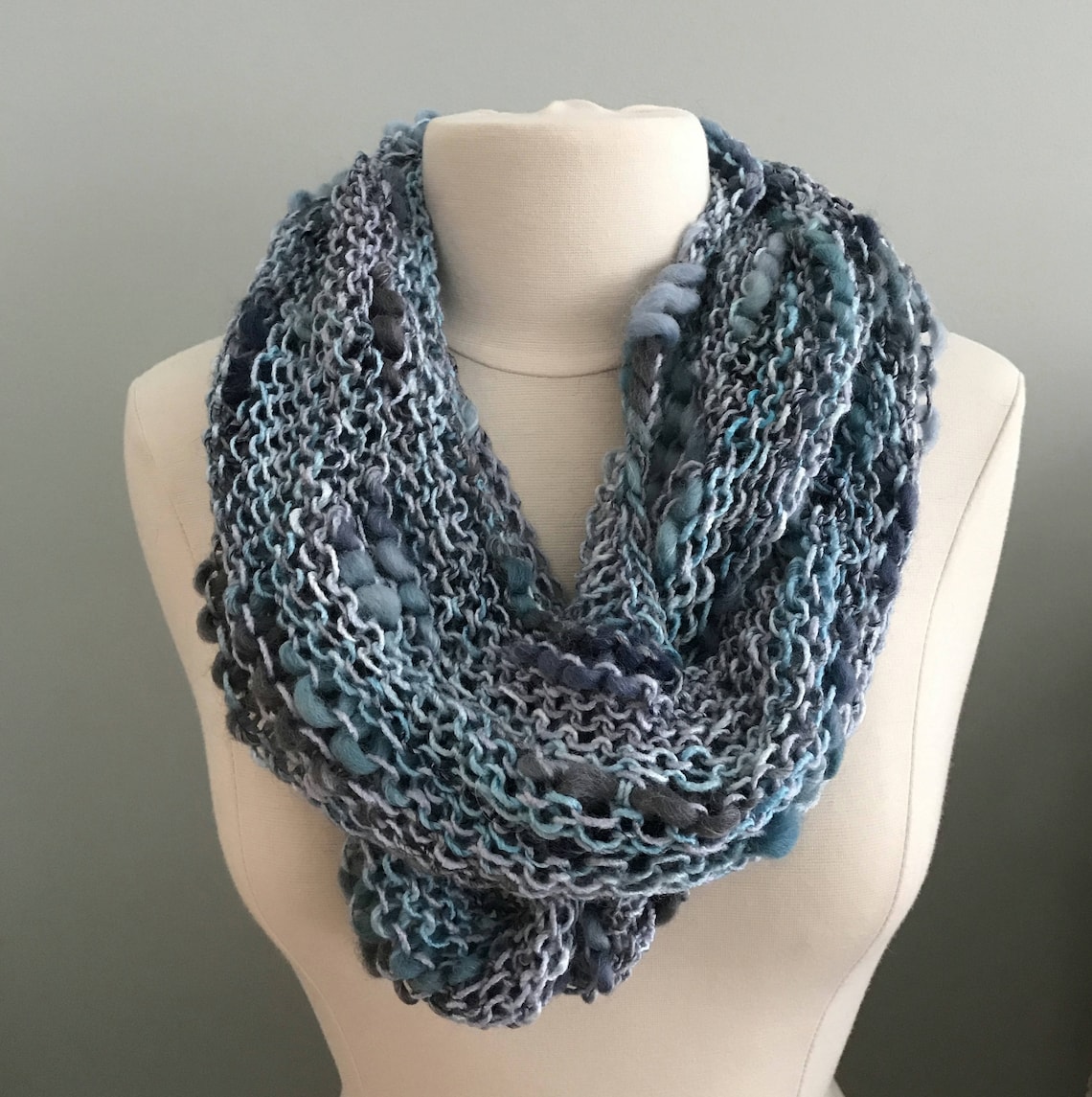 Cowl Knitting Pattern, Thick and Thin Yarn, Beginner Knitting Pattern ...