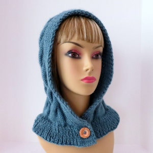 PDF 136 Pattern Knit Hat Knitted Hood Pattern PDF Knitted Hood Hat With ...