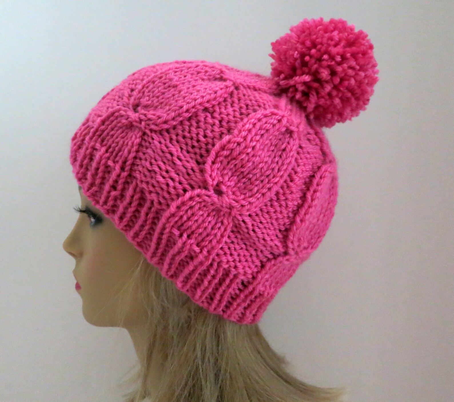 PDF No. 149 Knitting Pattern Hat Pippi Hat Lace Hat Pompom Hat, Button ...
