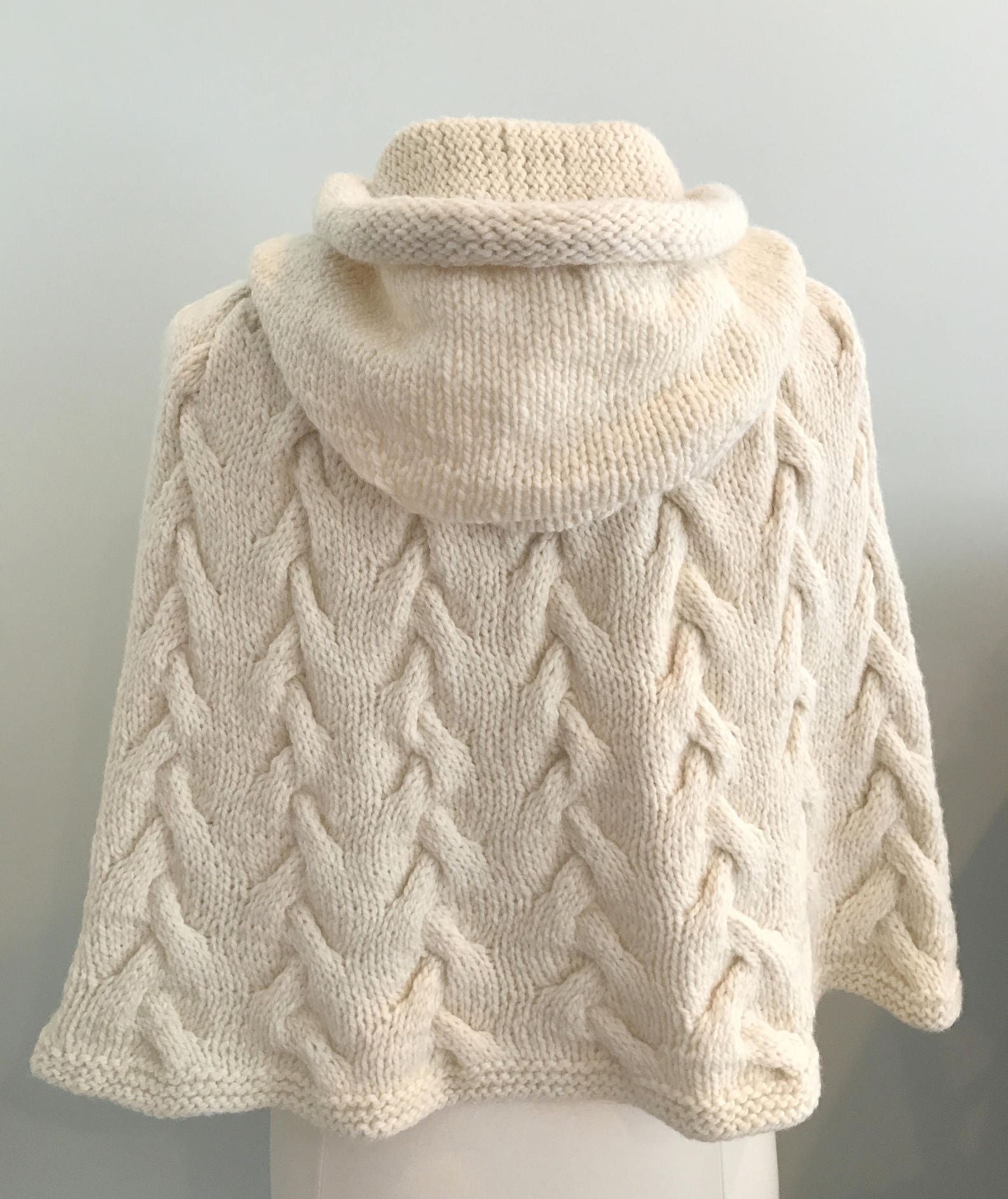 Cape Knitting Pattern Hooded Cape Knitting Pattern Poncho | Etsy