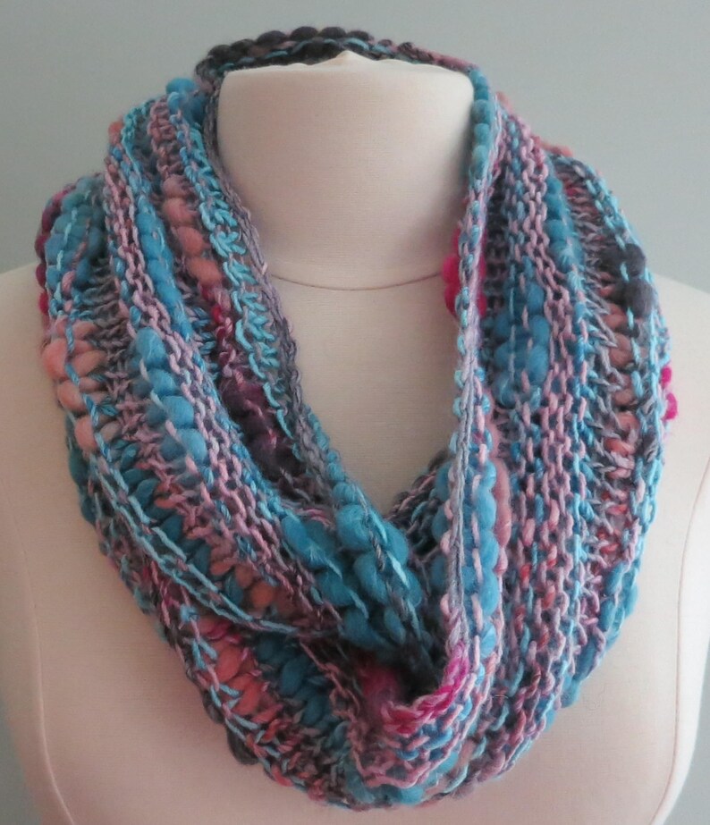 Cowl Knitting Pattern, Thick and Thin Yarn, Beginner Knitting Pattern ...