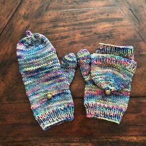 Mitten Knitting Pattern, Convertible Mittens, Flip Top Mittens, Worsted ...