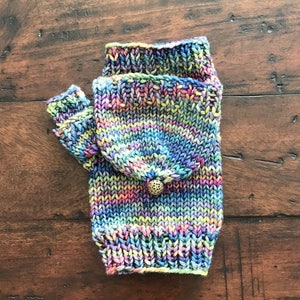 Mitten Knitting Pattern, Convertible Mittens, Flip Top Mittens, Worsted ...