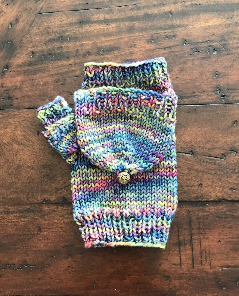 Mitten Knitting Pattern, Convertible Mittens, Flip Top Mittens, Worsted ...