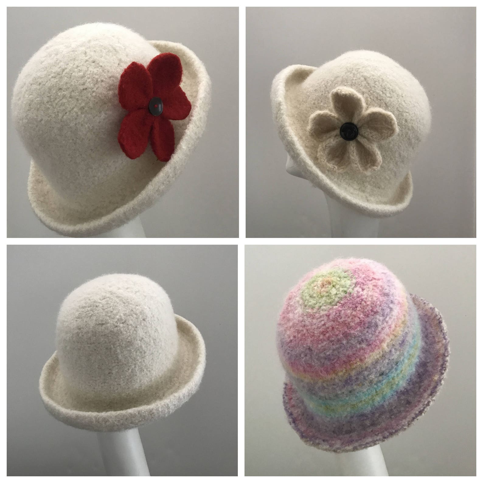 Felted Derby Hat Pattern - Two Styles and Flower - Etsy