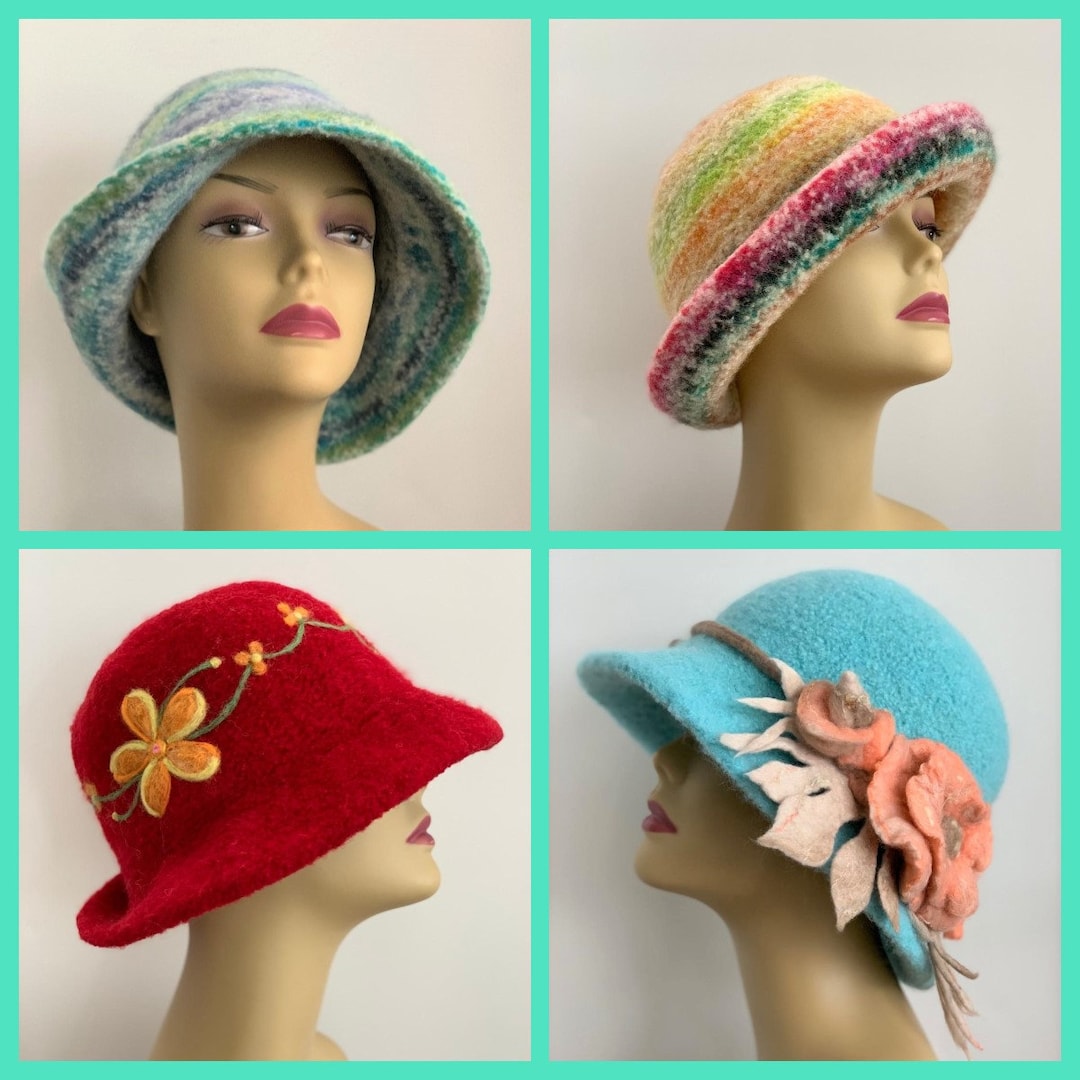 Large Knit and Felt Hat Pattern, Felt Hat, Knitting Pattern, Felting ...