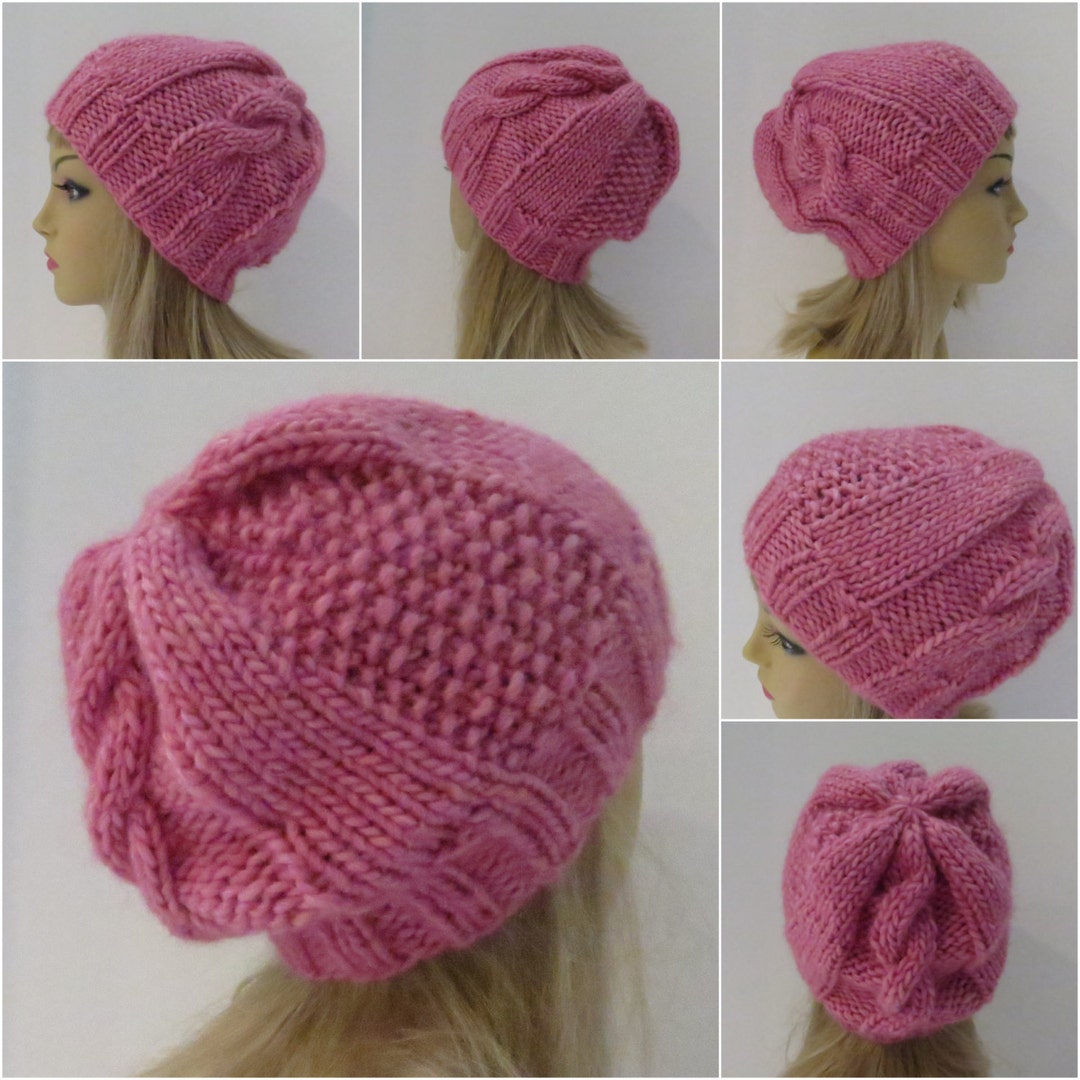 Hat Knitting Pattern Slouch Hat and Beanie Two Patterns - Etsy