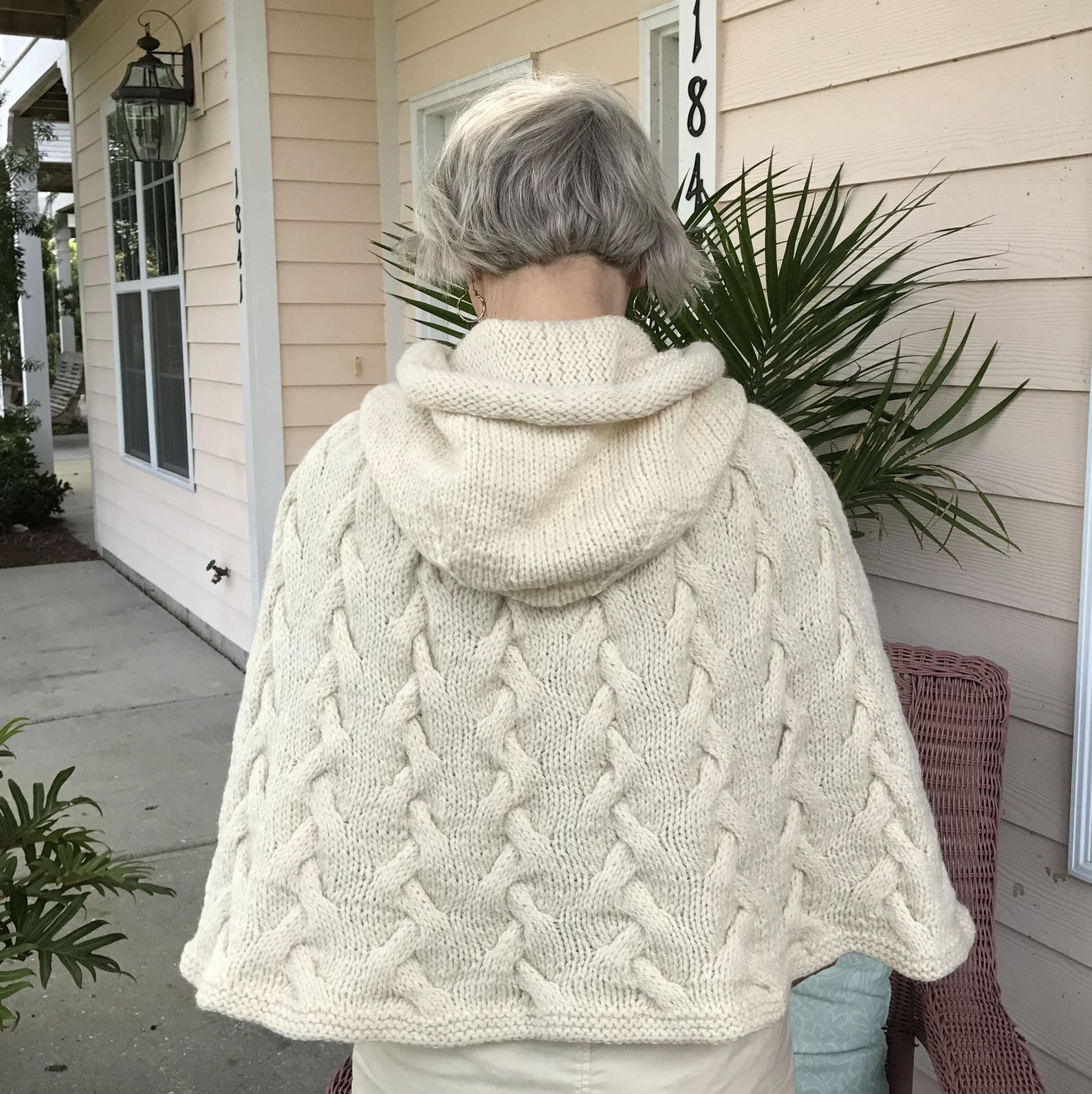 Cape Knitting Pattern Hooded Cape Knitting Pattern Poncho | Etsy