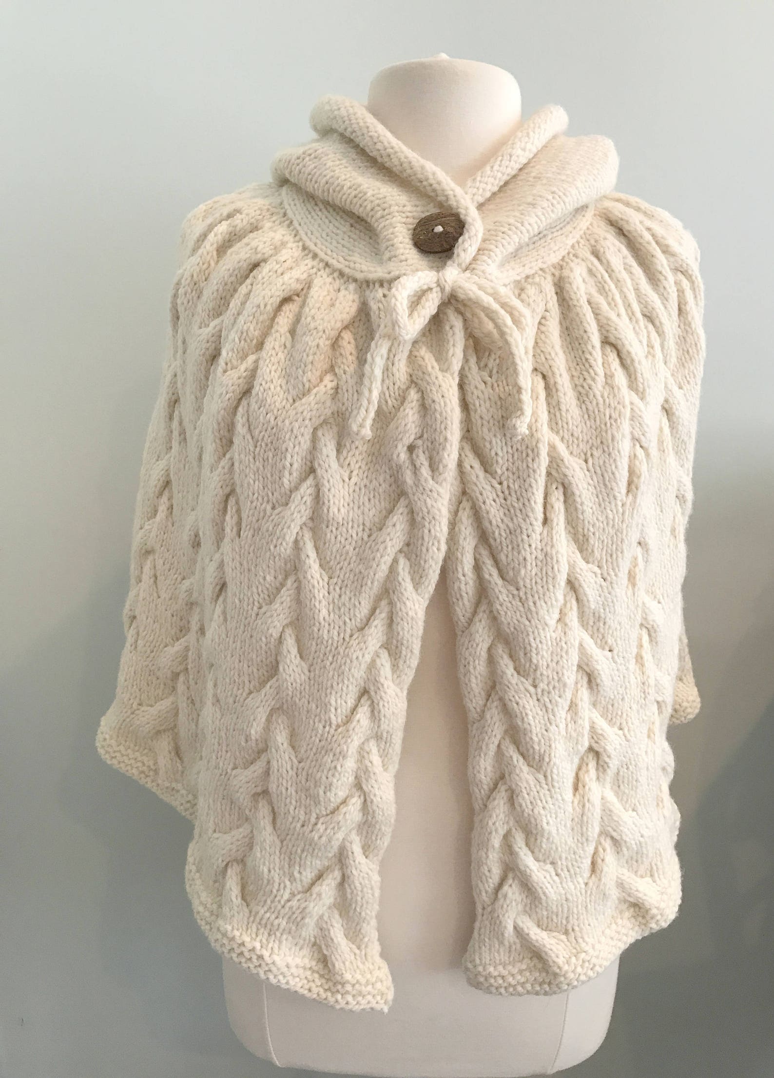 Cape Knitting Pattern Hooded Cape Knitting Pattern Poncho | Etsy