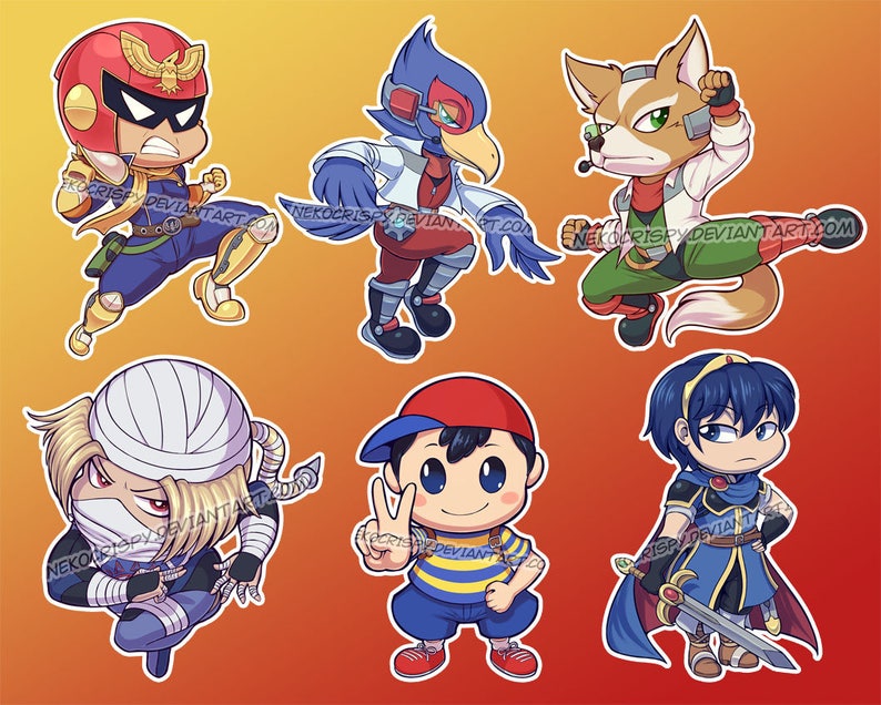 Super Smash Bros. 8 X 8 Cm Stickers - Etsy