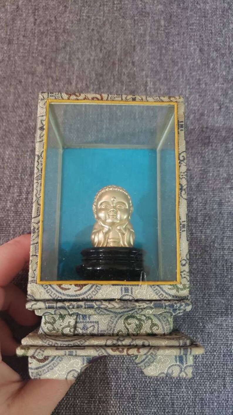Vintage Mini Buddha Altar With Glass Display Case People's - Etsy