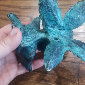 Vintage Small Cast Iron Verdigris Bird Candle Holder - Etsy