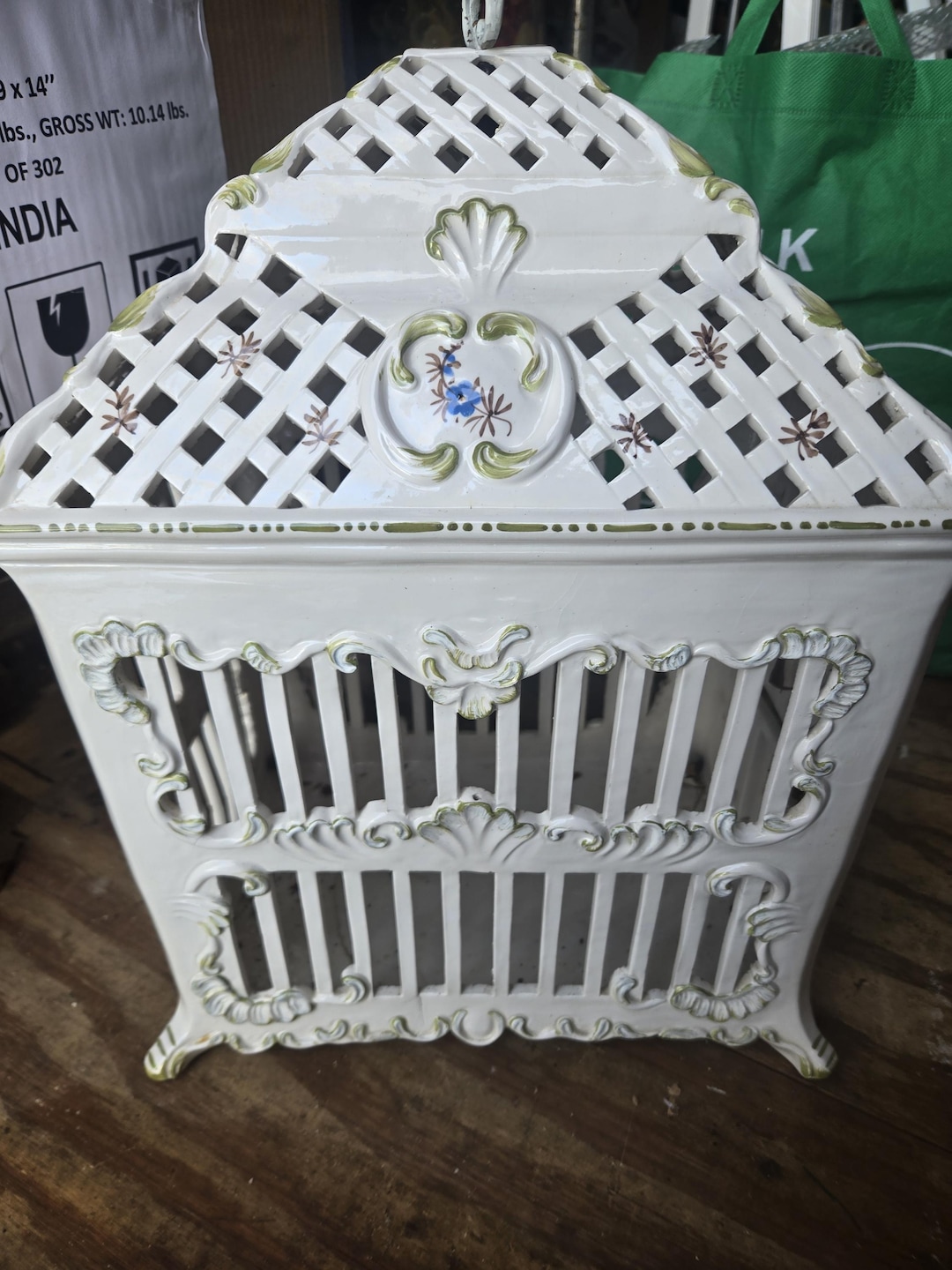 RARE Vintage Meiselman Imports Italy Decorative White Floral Ceramic ...