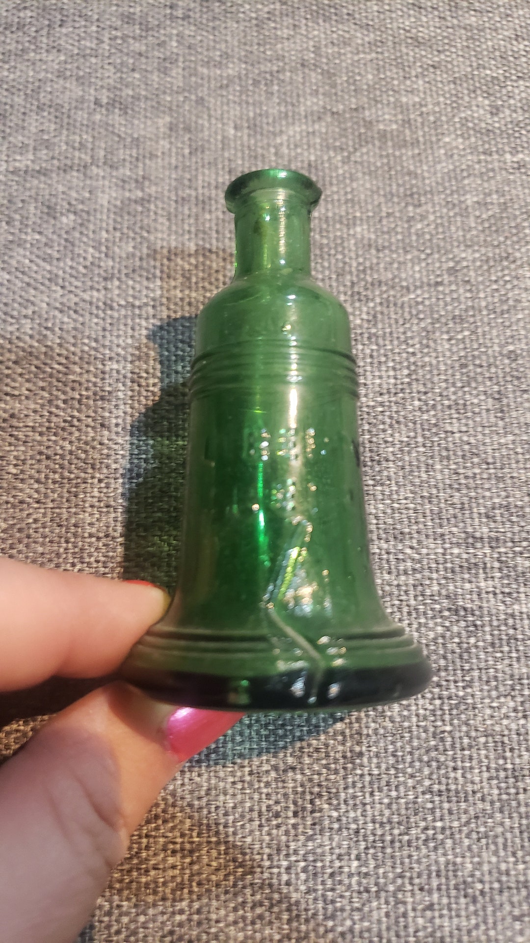 Vintage Small Green Glass Liberty Bell - Etsy