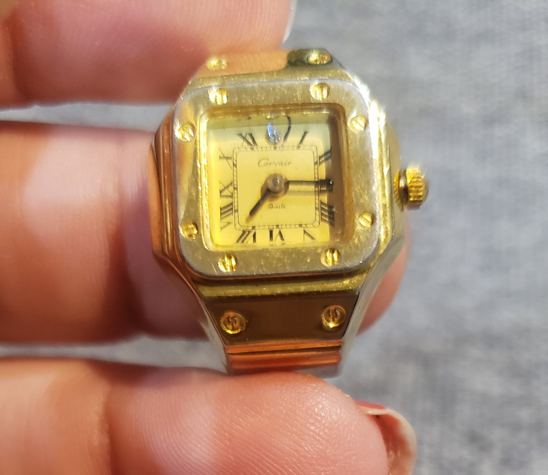 Vintage Corvair Ring Watch Gold Color - Etsy