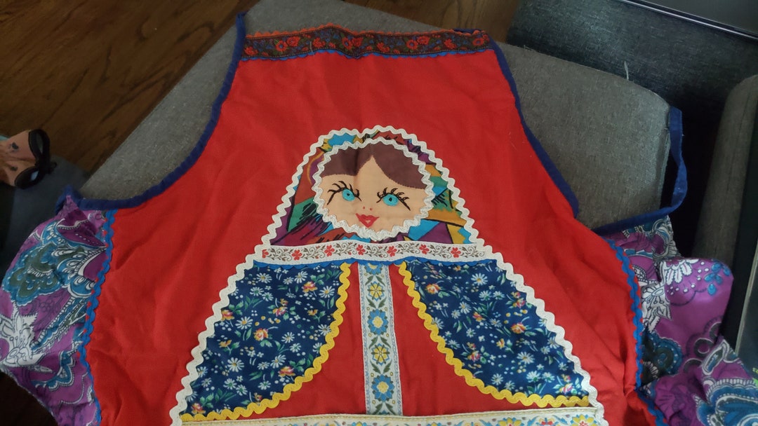 Vintage Matryoshka Babushka Full Apron Handmade Small to Medium - Etsy