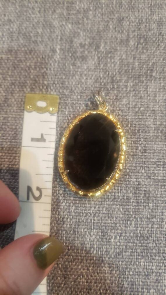 Antique Victorian Style Gold Tone metal with Big Czec… - Gem