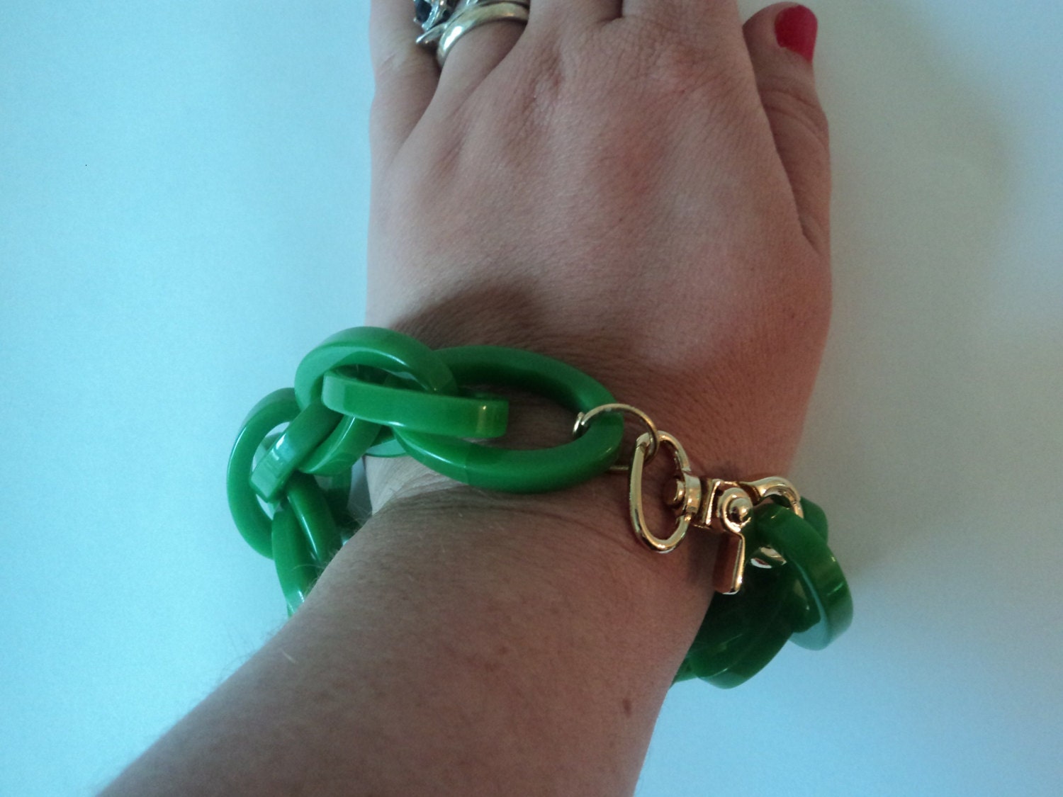 Handmade Modern Plastic Chain Bracelet - Etsy UK