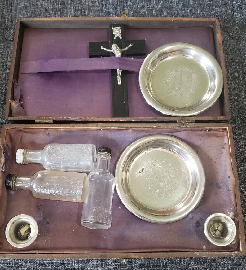 Antique Priest Travel Anointing the Sick Kit With 3 Holy Water | Etsy