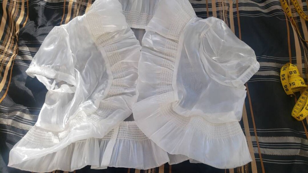 Vintage Verti White Satin Bolero Sz L - Etsy