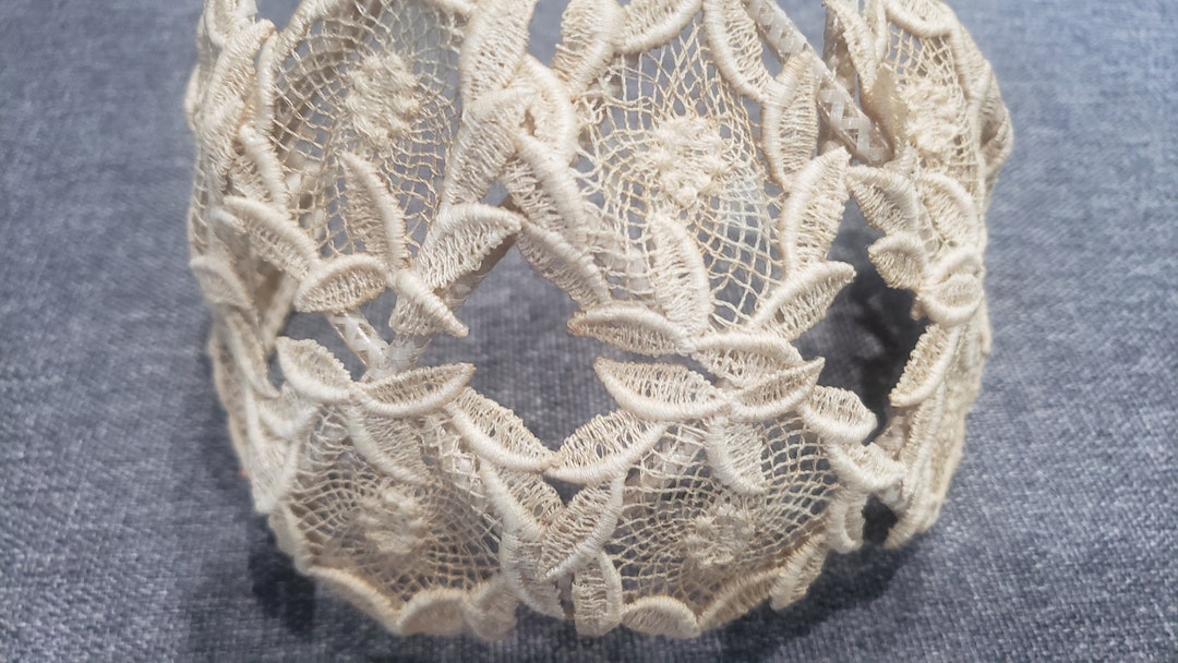 Antique Ivory Color Lace Headband - Etsy
