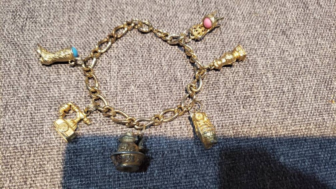 Vintage Avon Charms Bracelet Goldtone Phone Boot Chair - Etsy