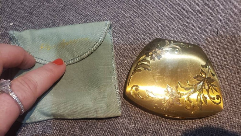 Vintage 1940s ELGIN AMERICAN Brass Compact - Etsy