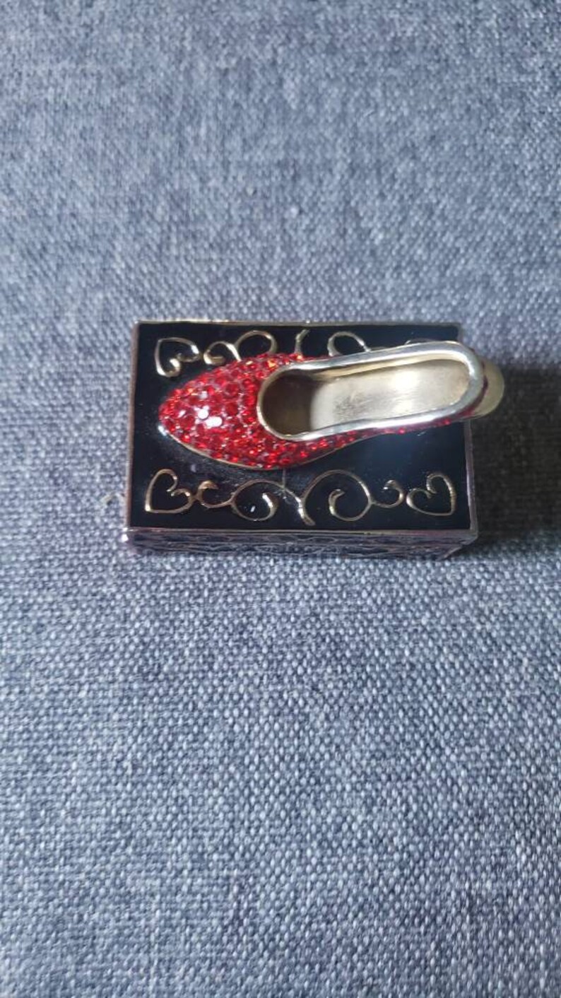 Vintage Red High Heels Shoe Enamel Metal and Jewels Small - Etsy
