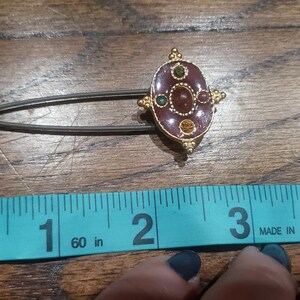 Vintage Medieval Style Antique Silver Tone Metal Red Enamel Cabochon ...