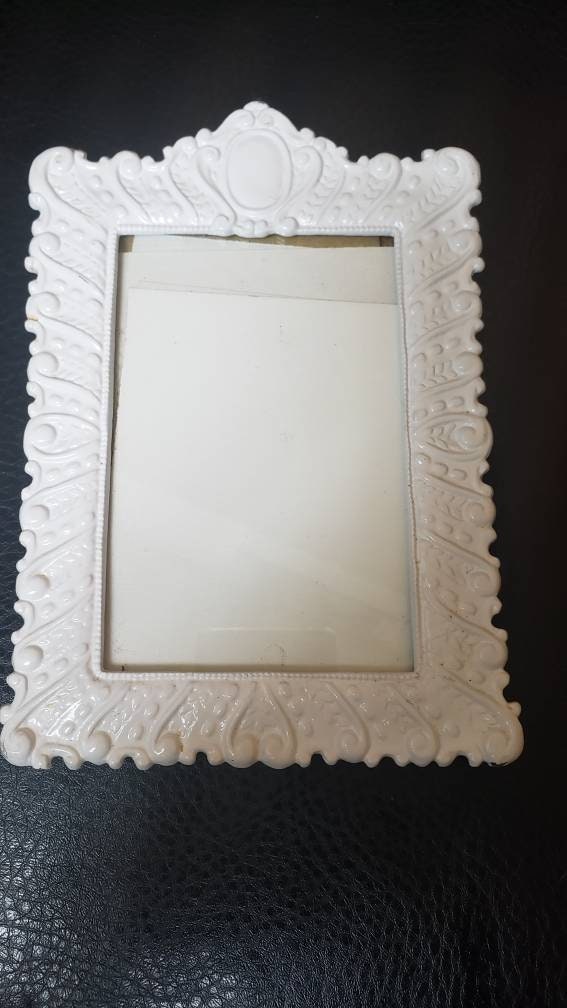 Vintage White Cast Iron Picture Frame - Etsy