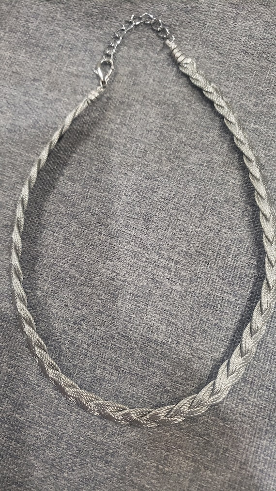vintage silver metal braided - Gem