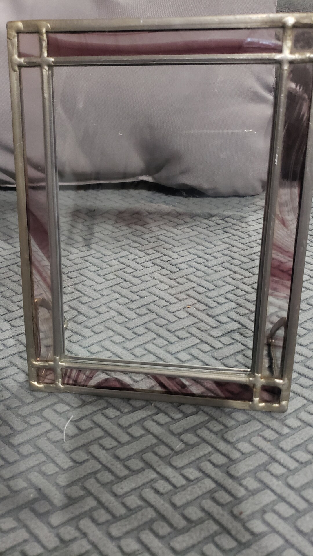 Brown Stained Etched Glass Horizontal Picture Frame - Etsy