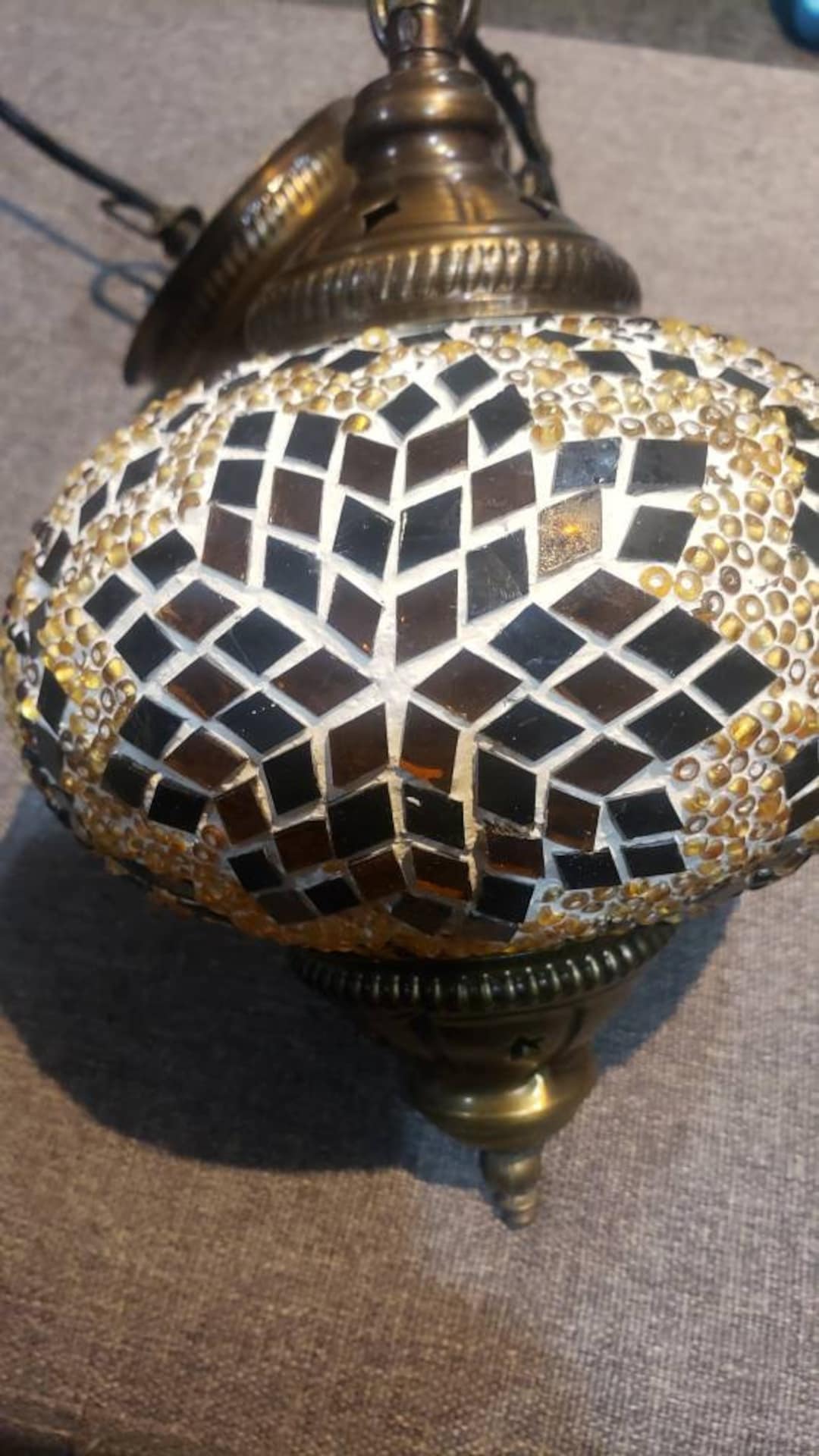 Vintage Turkish Moroccan Glass Mosaic Pendant Lamp - Etsy