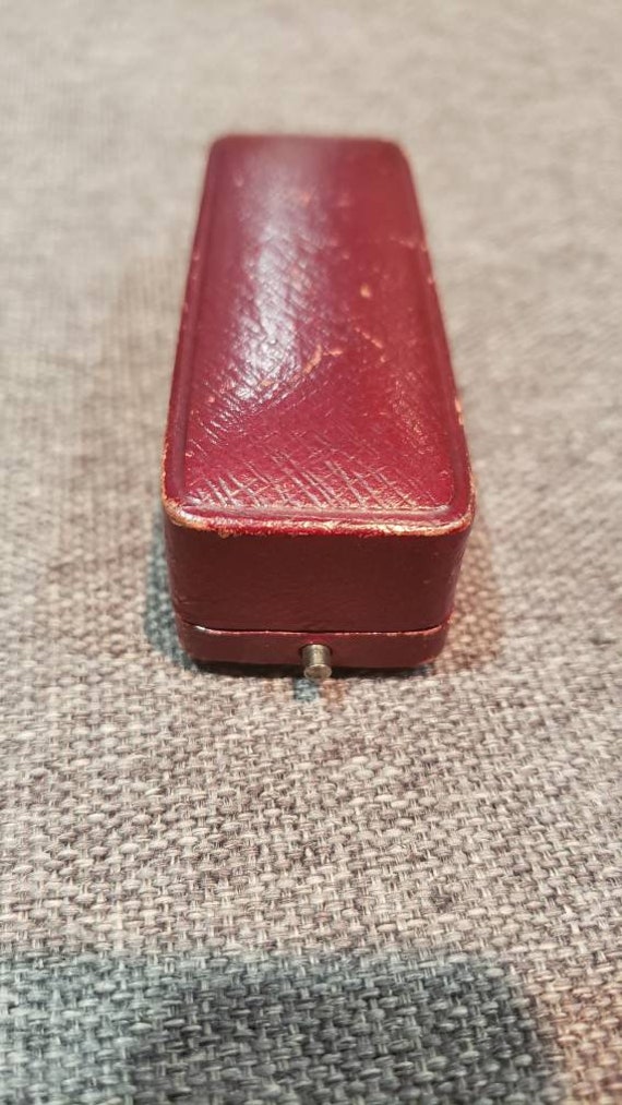 Antique Victorian style red wine pin box with Trifari… - Gem