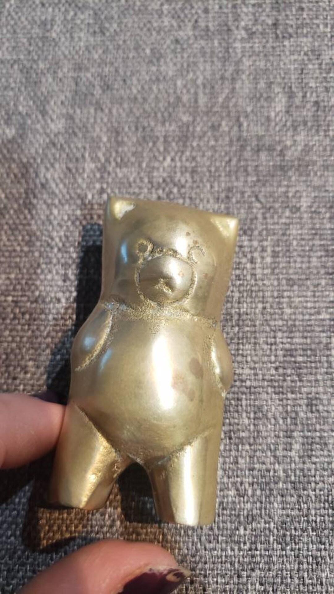 Vintage Tiny Brass Metal Teddy Bear Figure - Etsy