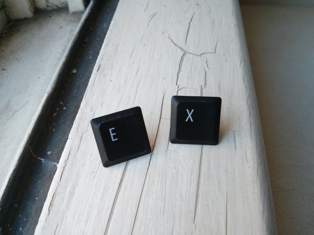 Handmade Kitsch Style Keyboard Key Stud Earrings - Etsy