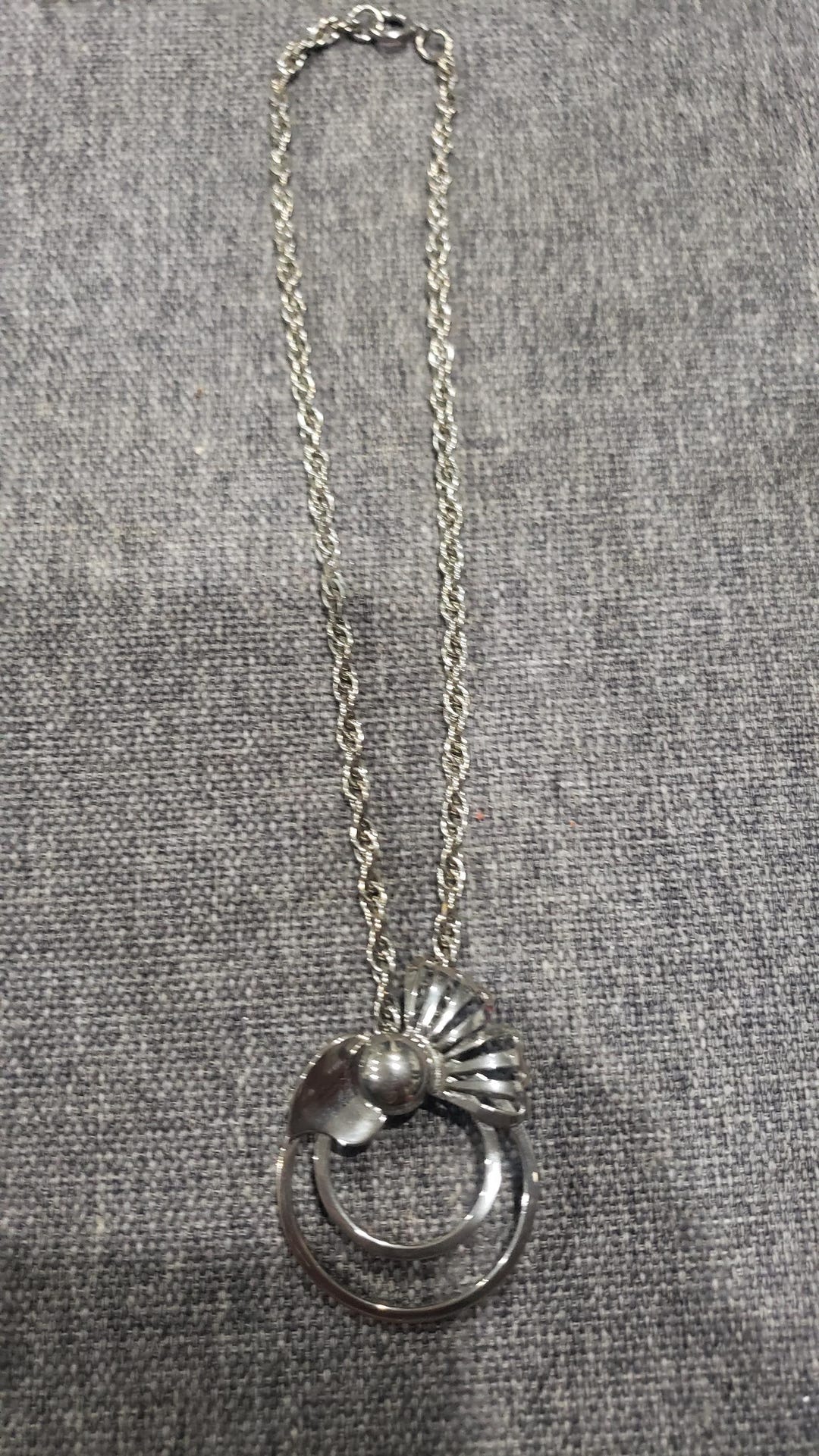 Vintage Art Deco Repro Silver Color Metal Chain With Silver Color ...