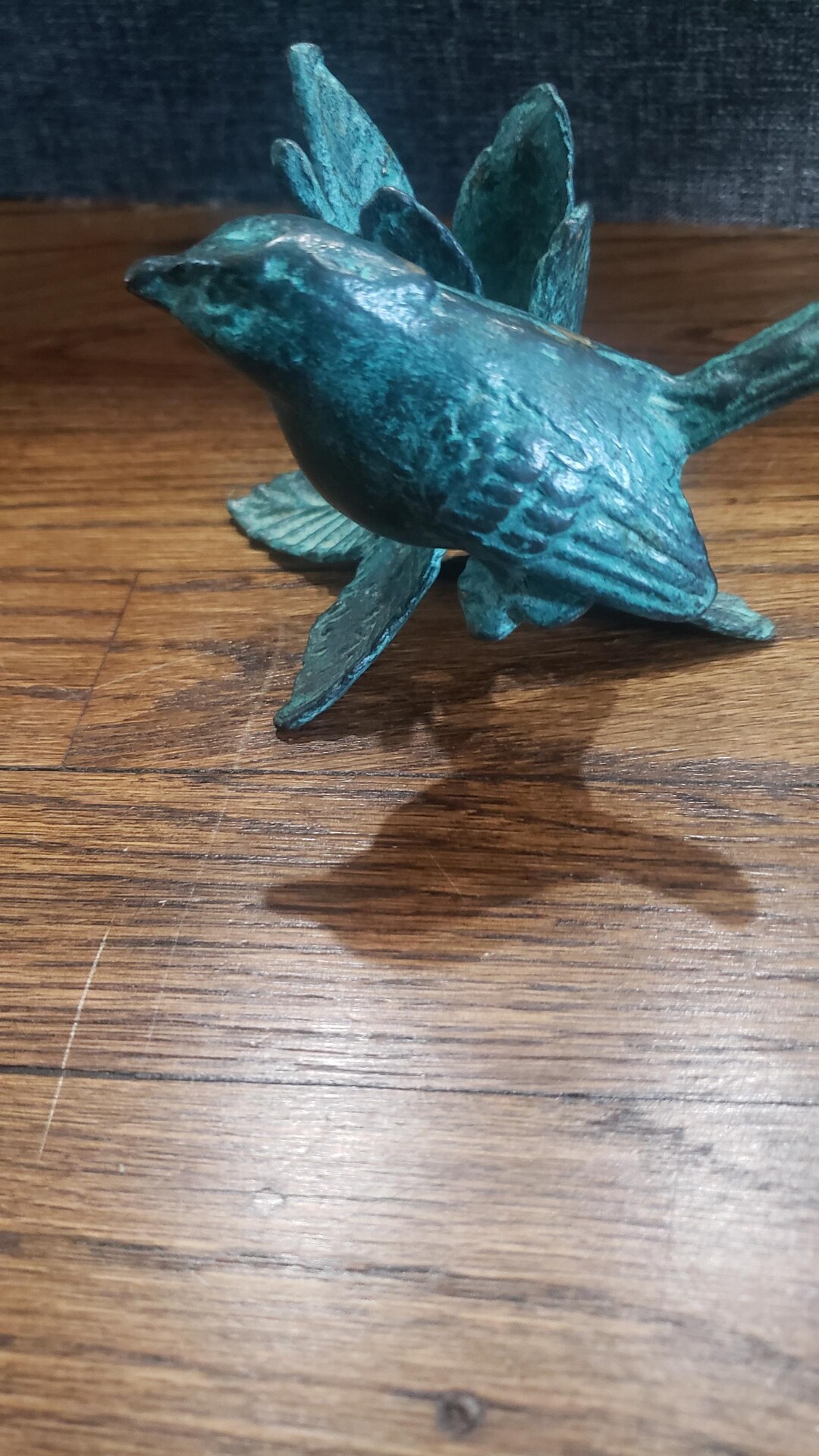 Vintage Small Cast Iron Verdigris Bird Candle Holder - Etsy