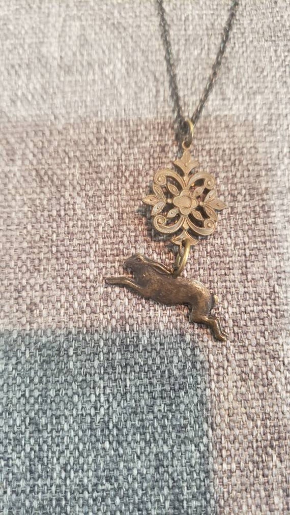 Antique Victorian Style Brass Color Metal Rabbit Chain | Etsy