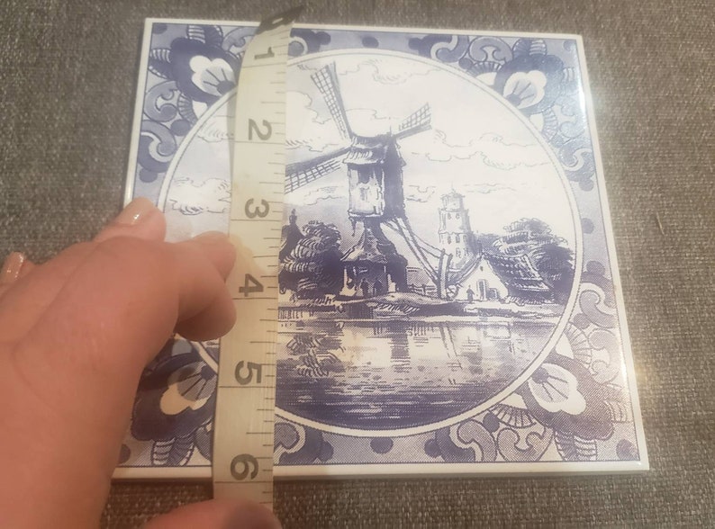 Delft Blue Ceramic Tile Windmill Landscape Scene Holland Dutch - Etsy