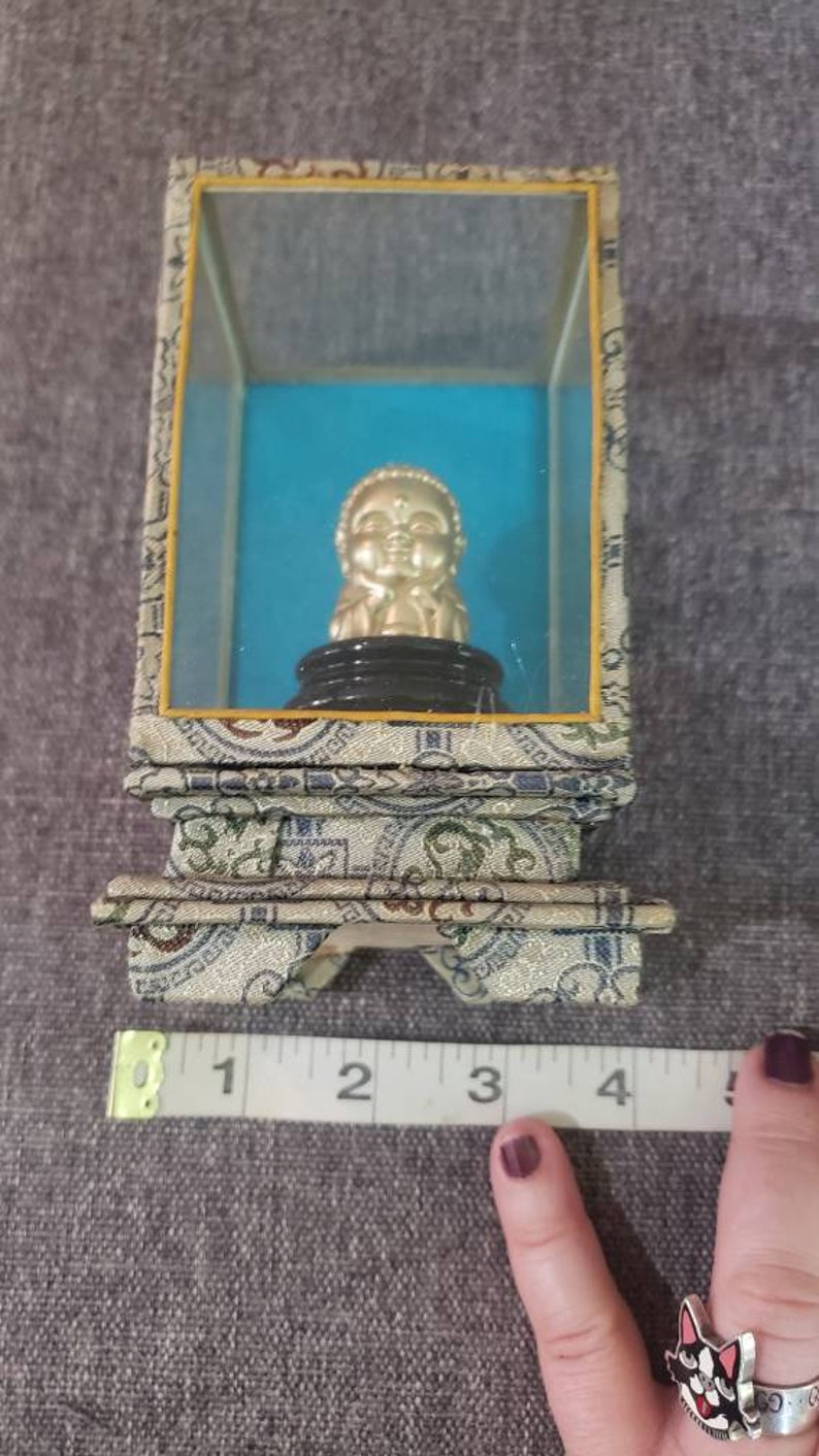 Vintage Mini Buddha Altar With Glass Display Case People's - Etsy