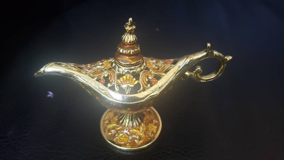 Vintage Gold Metal and Enamel Aladin Decor Small Lamp - Etsy