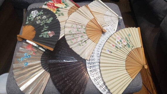 Antique hand fan collection from China and Japan - Gem