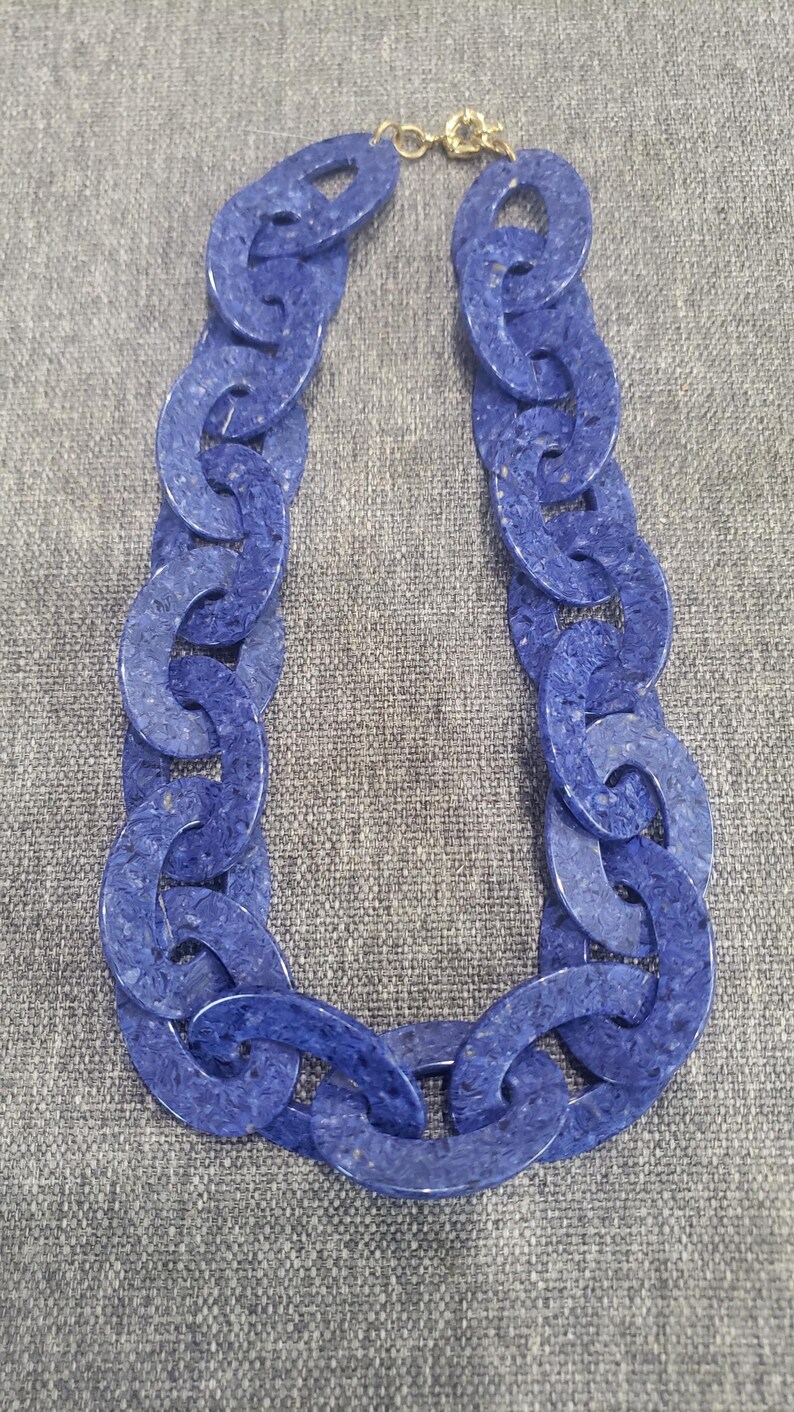 Vintage Collection Red Color Plastic Chunky Chain Necklace - Etsy