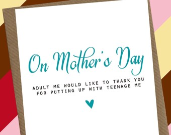 MOTHERS DAY CARD Funny Joke Rude Mothers Day Card Mum Mummy | Etsy