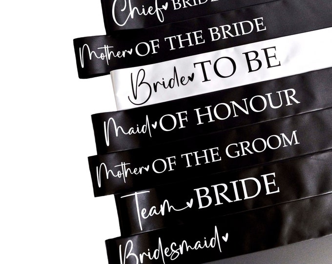TEAM BRIDE SASHES Team Bride Hen Party Sashes Hen Party Bag Fillers ...